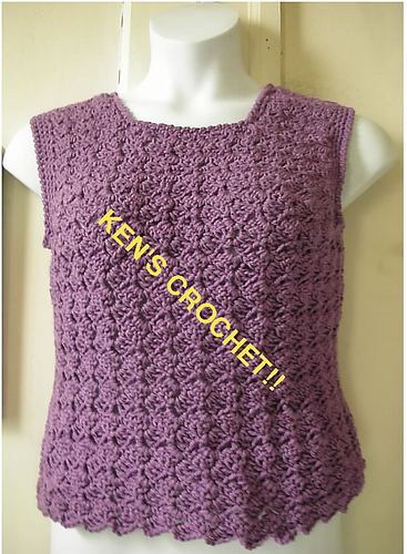 Ravelry: Slanted Shell Stitch Tank Top pattern by Ken Jones-CrochetGuy