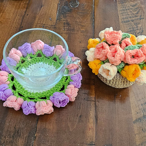 Ravelry: Flower Bouquet Coaster pattern by Crochet Musings