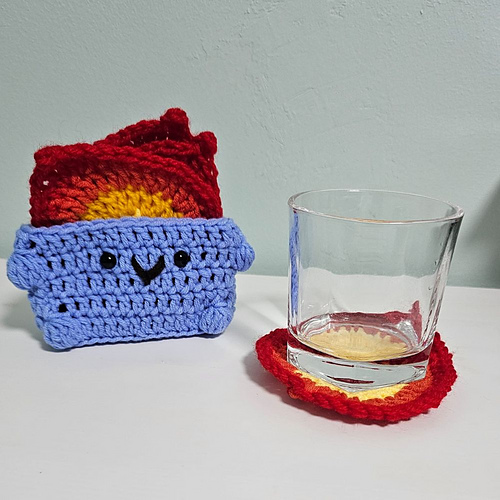 Ravelry: Dumpster Fire Coaster Set pattern by Crochet Musings