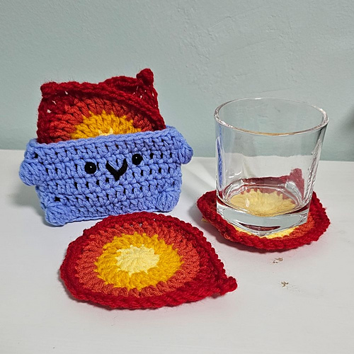Ravelry: Dumpster Fire Coaster Set pattern by Crochet Musings