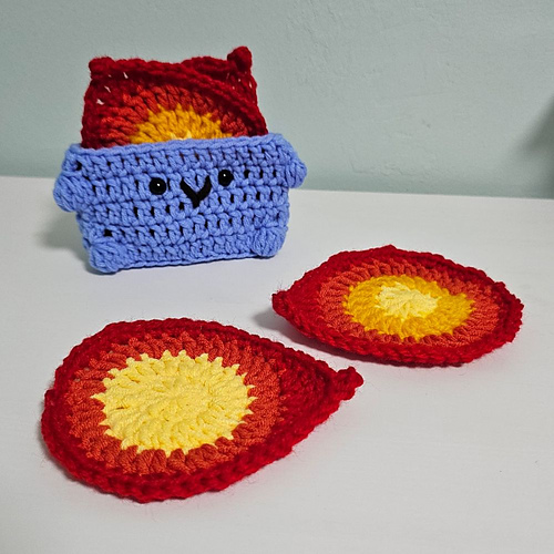 Ravelry: Dumpster Fire Coaster Set pattern by Crochet Musings
