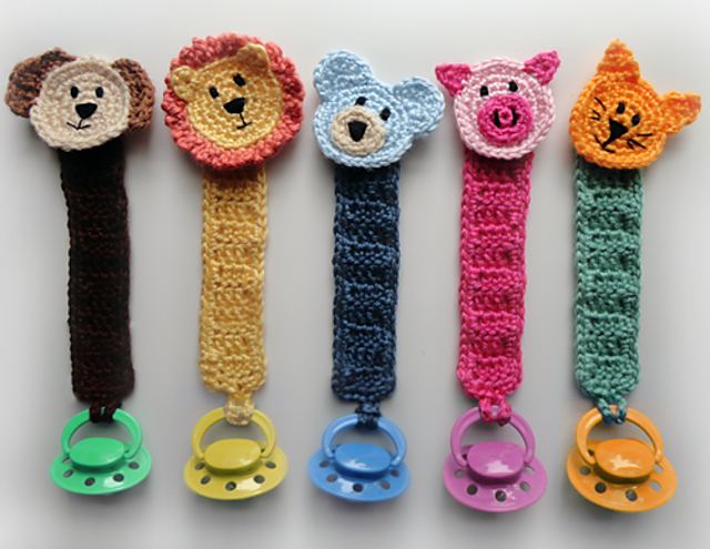 Ravelry: Pacifier Holder with Animals pattern by Rachel Choi