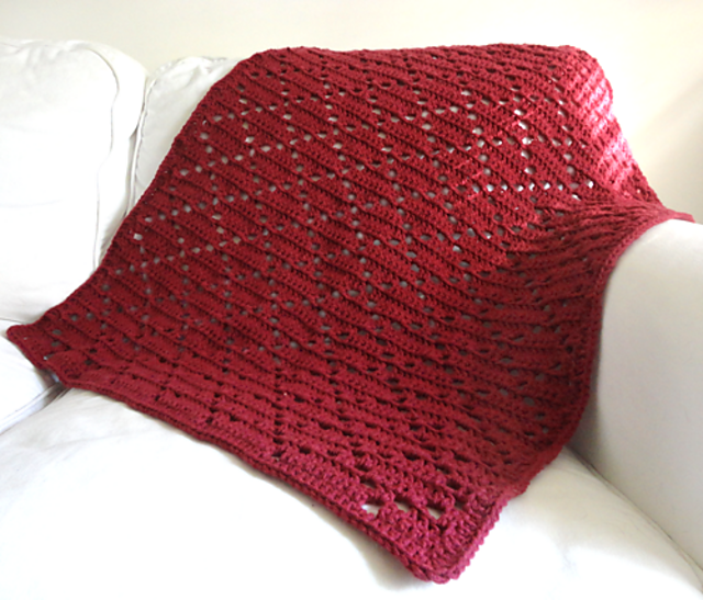 Ravelry: Diamond Eyelet Blanket pattern by Rachel Choi