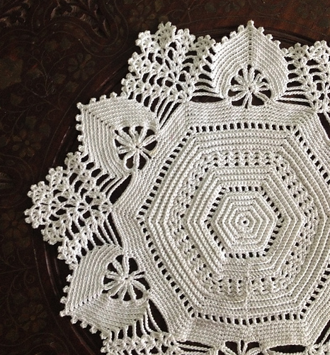 Ravelry: Fig 6. Hexagon Table Mat pattern by Priscilla Publishing Company