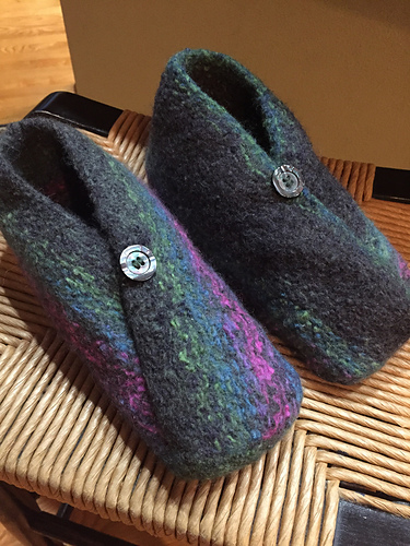 Ravelry: Felted Button Slippers pattern by Kristina Tucker