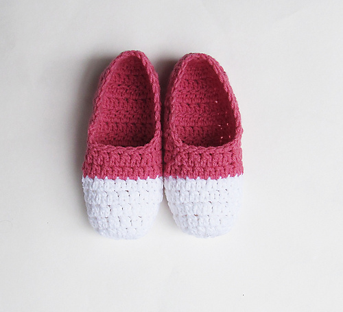 Ravelry: Two Tone Ballet Slippers pattern by Megan Denham