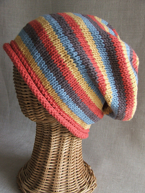 Ravelry: Slouchy Striped Knit Hat pattern by Suzette Raugh
