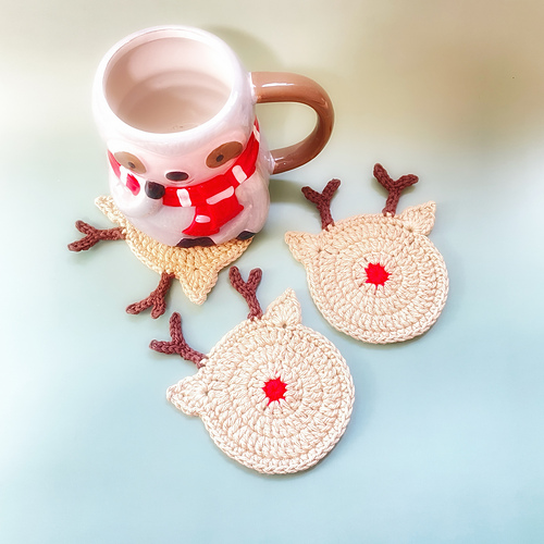 Ravelry: Rudolf Reindeer Coaster pattern by cutestuffbylumy