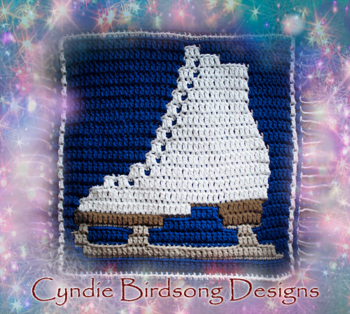 Ravelry: Christmas Mosaic Square - Ice Skate pattern by Cyndie Birdsong