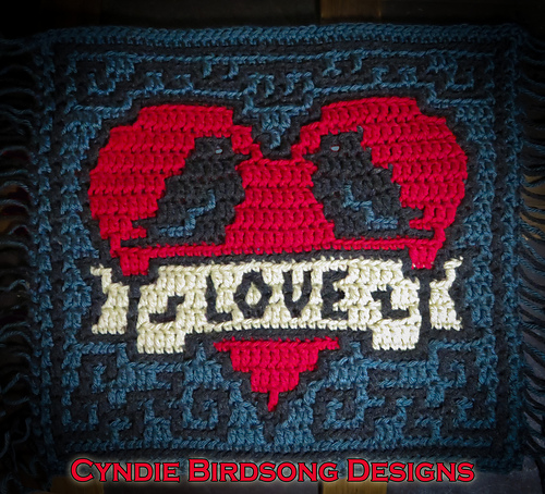Ravelry: Vintage Heart Tattoo overlay mosaic square pattern by Cyndie ...