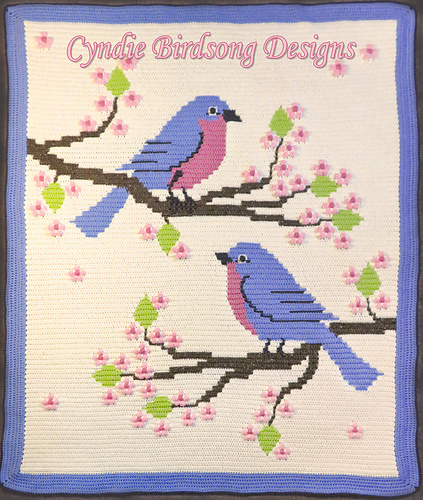 Ravelry: Bluebirds & Blossoms blanket pattern by Cyndie Birdsong