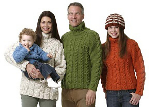 Ravelry: Family of Cabled Sweaters pattern by Lion Brand Yarn