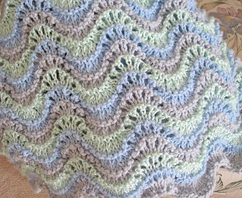 Ravelry: Rippling Waves Baby Blanket pattern by Kathy North