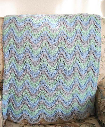 Ravelry: Rippling Waves Baby Blanket pattern by Kathy North