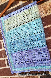 Ravelry: Baby "Puff Triangles" Filet Crochet Blanket pattern by D Maunz