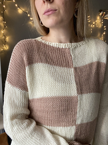 Ravelry: Checkered sweater on Addi/Sentro pattern by Dilyana Marinova