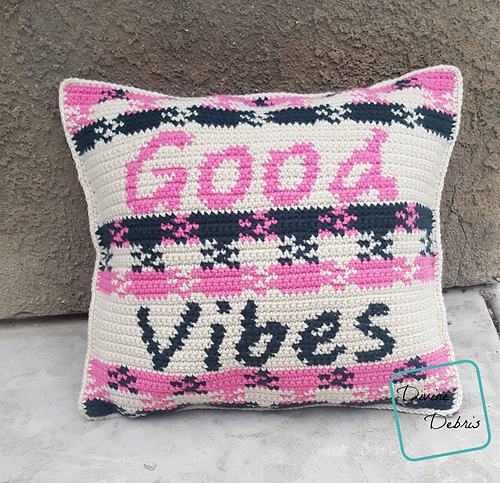 Ravelry: Good Vibes Pillow pattern by Divine Debris