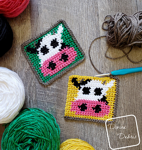 Ravelry: Cute Cow Coaster pattern by Divine Debris