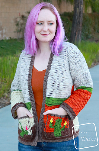 Ravelry: Cool Cactus Landscape Cardigan pattern by Divine Debris