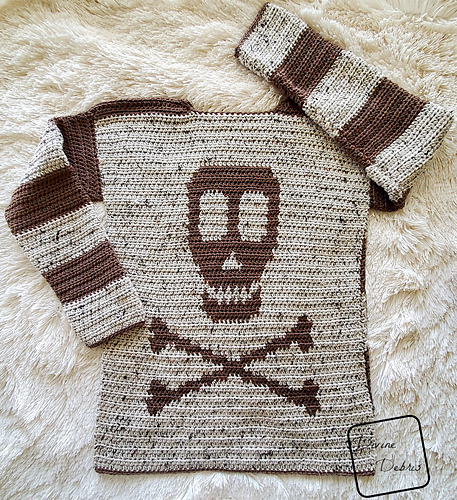 Ravelry: Sally Skull and Crossbones Pullover pattern by Divine Debris