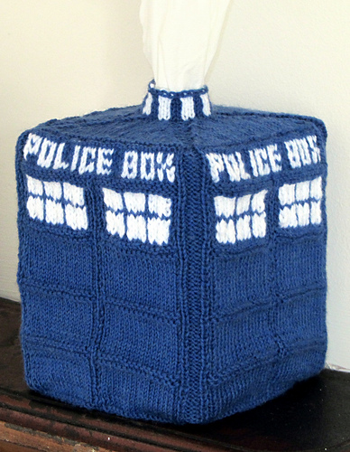 Ravelry: TARDIS tissue box cover pattern by Charla Henney