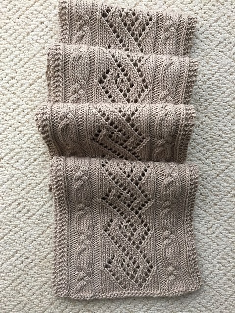 Ravelry: donj's Coventry Elongated Cables & Lace Scarf