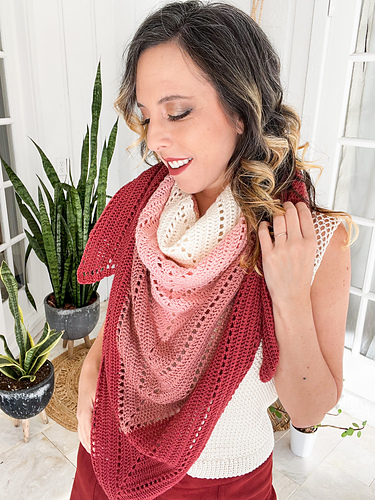Ravelry: Pretty in Pink Triangle Crochet Shawl pattern by Briana K Designs
