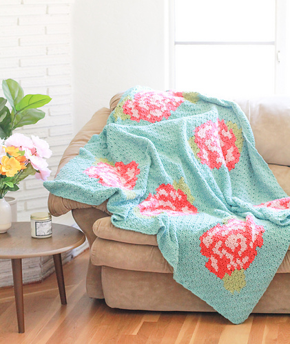 Ravelry: C2C Rose Garden Blanket pattern by E'Claire Makery