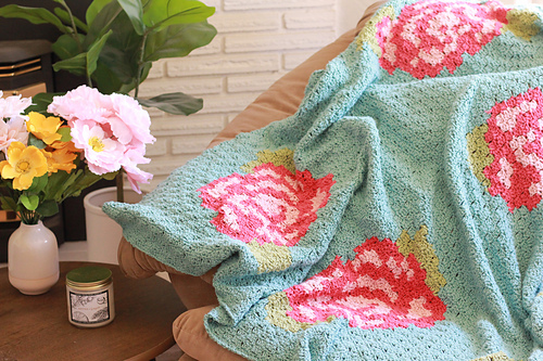 Ravelry: C2C Rose Garden Blanket pattern by E'Claire Makery