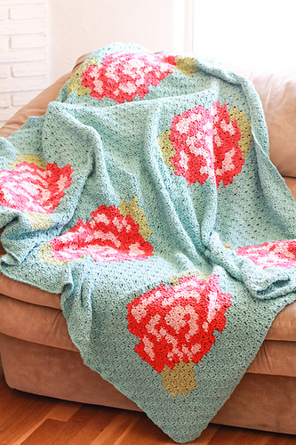 Ravelry: C2C Rose Garden Blanket pattern by E'Claire Makery