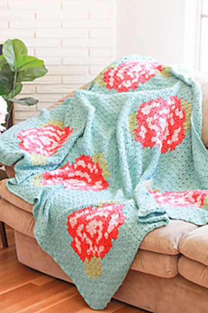 Ravelry: C2C Rose Garden Blanket pattern by E'Claire Makery