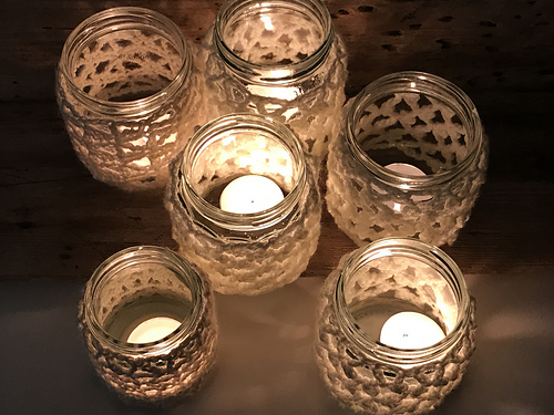 Ravelry: Cosy Jam Jar Covers pattern by Eleonora Tully
