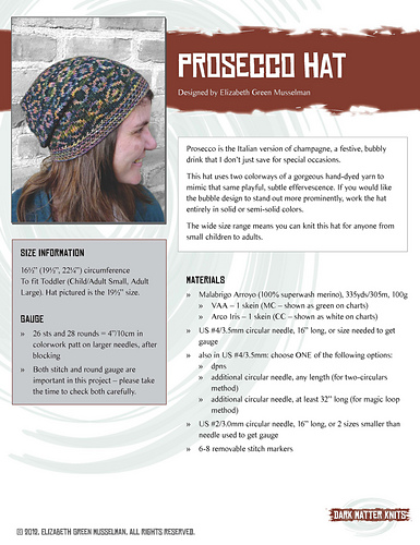 Ravelry: Prosecco Hat pattern by Elizabeth Green