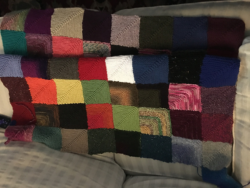 My memory blanket made from stash : r/knitting
