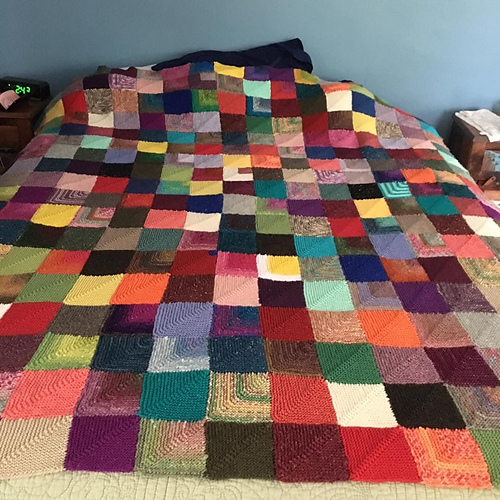 My memory blanket made from stash : r/knitting