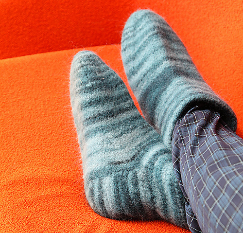Ravelry: Felted Slipper Socks pattern by Gwen Bortner