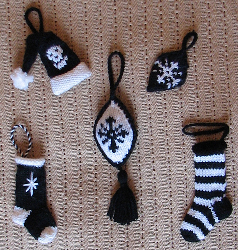 Ravelry: Gothic Yule:Striped Mini Stocking Decoration pattern by Erssie