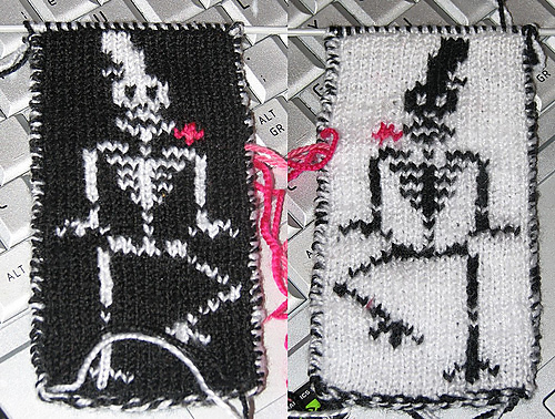 Ravelry: Dancing Skeleton in Top Hat Motif Chart pattern by Erssie