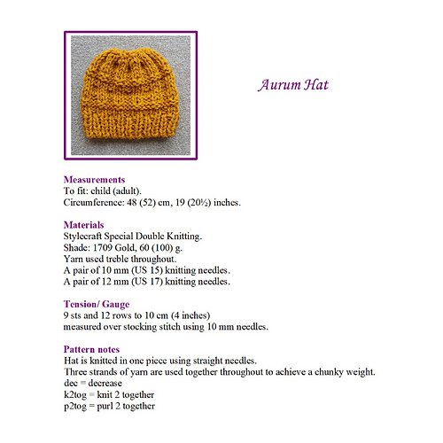Ravelry: Aurum Hat pattern by Esther Kate