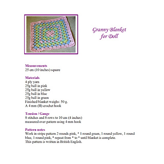 Ravelry: Baby Doll's Bedtime pattern by Esther Kate