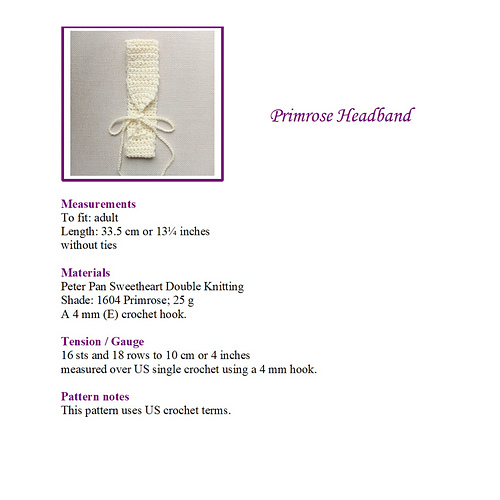 Ravelry: Primrose Sweetheart Headband pattern by Esther Kate