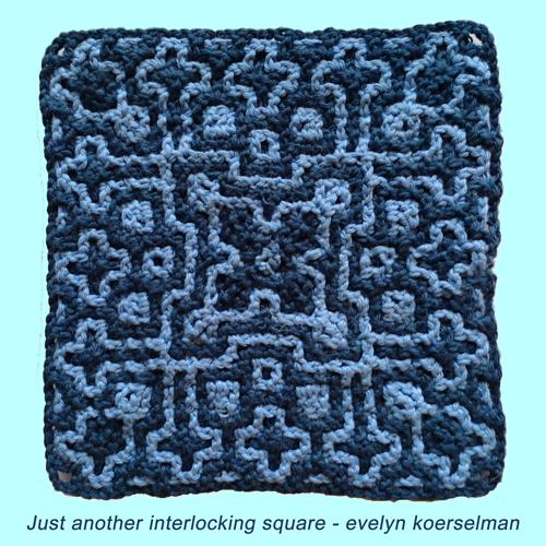 Ravelry: Just another interlocking square pattern by Evelyn Koerselman