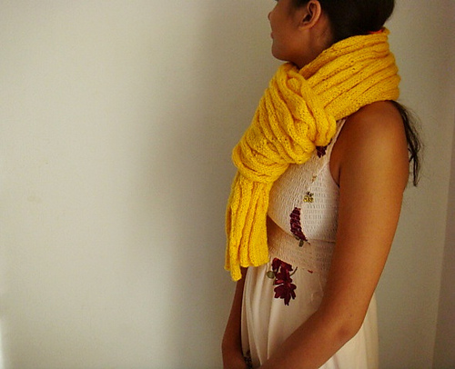 Ravelry: Yellow Textured Scarf pattern by faima othman