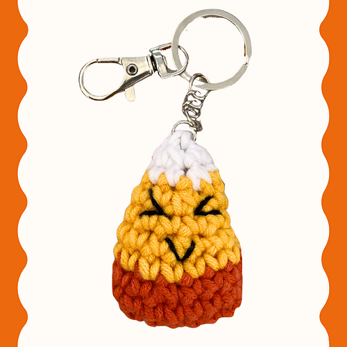 Ravelry: Candy Corn Keychain pattern by Fern and Fable Makers Guild