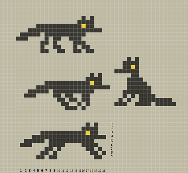 Ravelry: tiny wolves chart pattern by fiona bearclaw