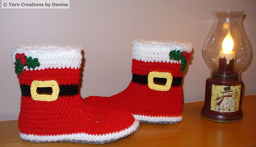 Ravelry: Santa's Felted Boots pattern by Yarn Creations by Denise