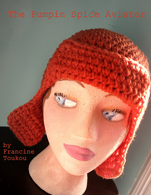 Ravelry: PUMPKIN SPICE AVIATOR HAT pattern by fran toukou