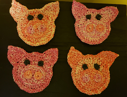 Ravelry: Pickles the Pig Coasters pattern by Marsha Sparks