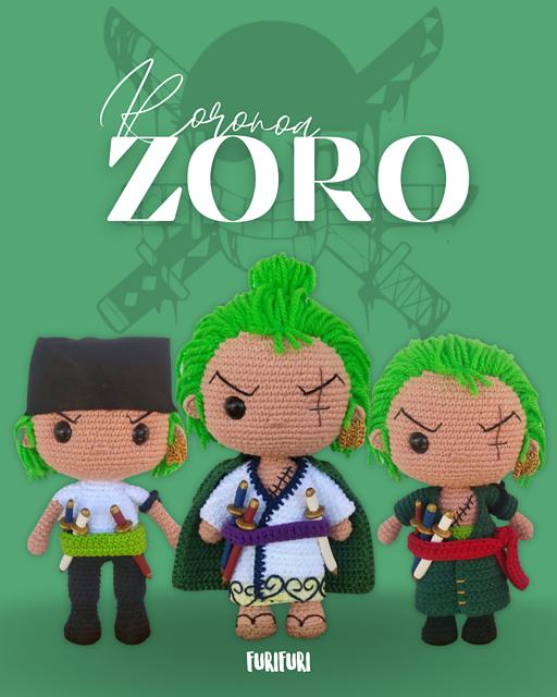 Ravelry: Roronoa Zoro Amigurumi pattern by Ana Karolina Ramalho