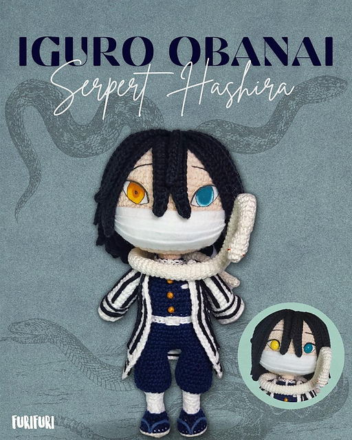 Ravelry: Iguro Obanai Amigurumi pattern by Ana Karolina Ramalho